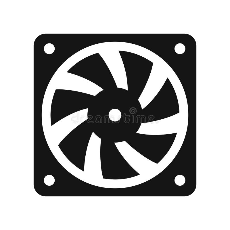 Computer Cooler, PC Hardware Fan, Vector Flat Style Illustration ...