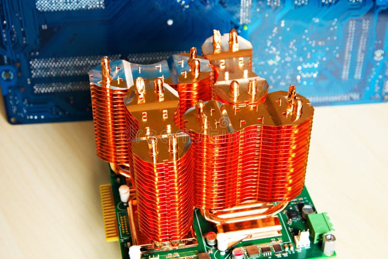 Computer cooler stock image. Image of copper, mainboard - 47699879