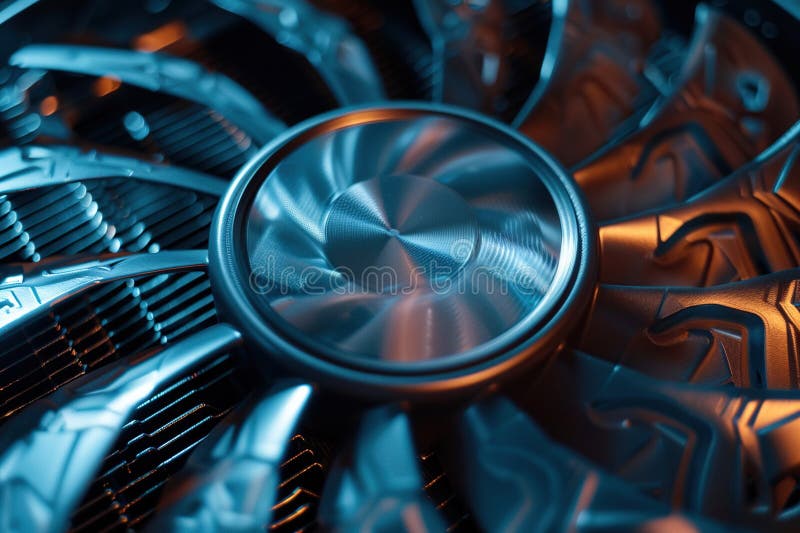 Computer Cooler Fan Closeup. Ai Generative Stock Photo - Image of core ...
