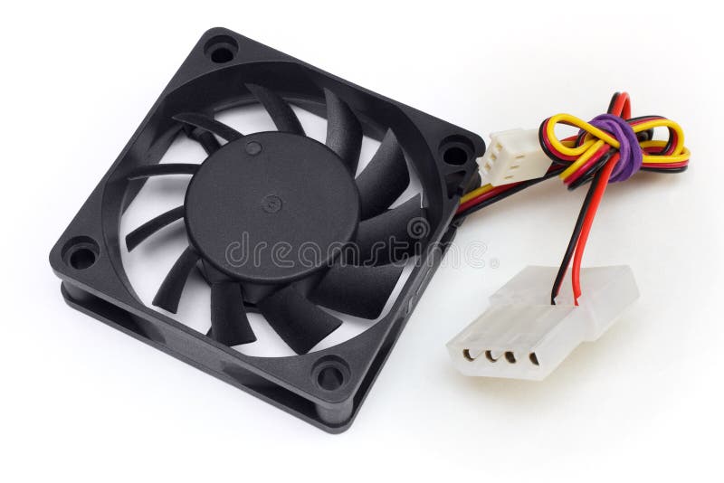 Computer Cooler Fan with Connectors Stock Image - Image of equipment ...