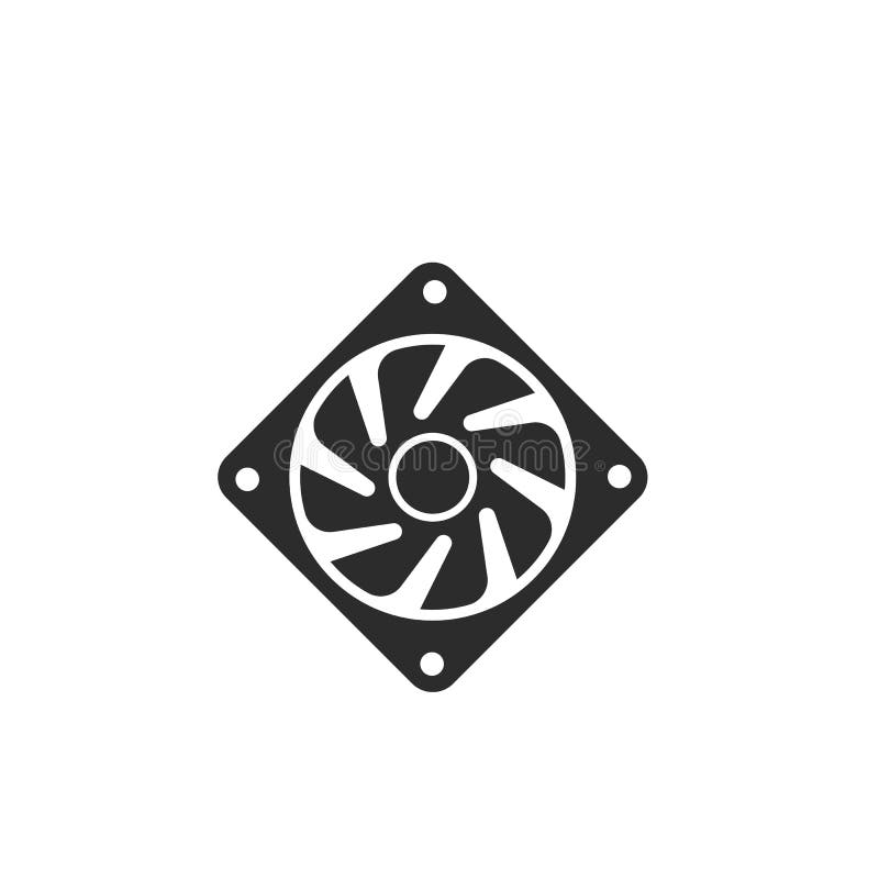 Computer Cooler Fan Icon Vector Illustration Design Template Stock ...