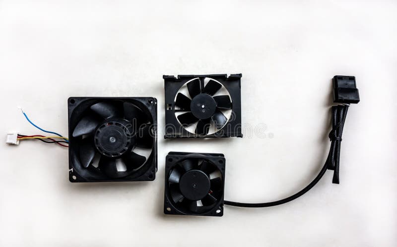 Computer Cooler Fan Set Isolated on White Background. Repair of ... Computer Cooler Fan Set Isolated on White Background. Repair of ...