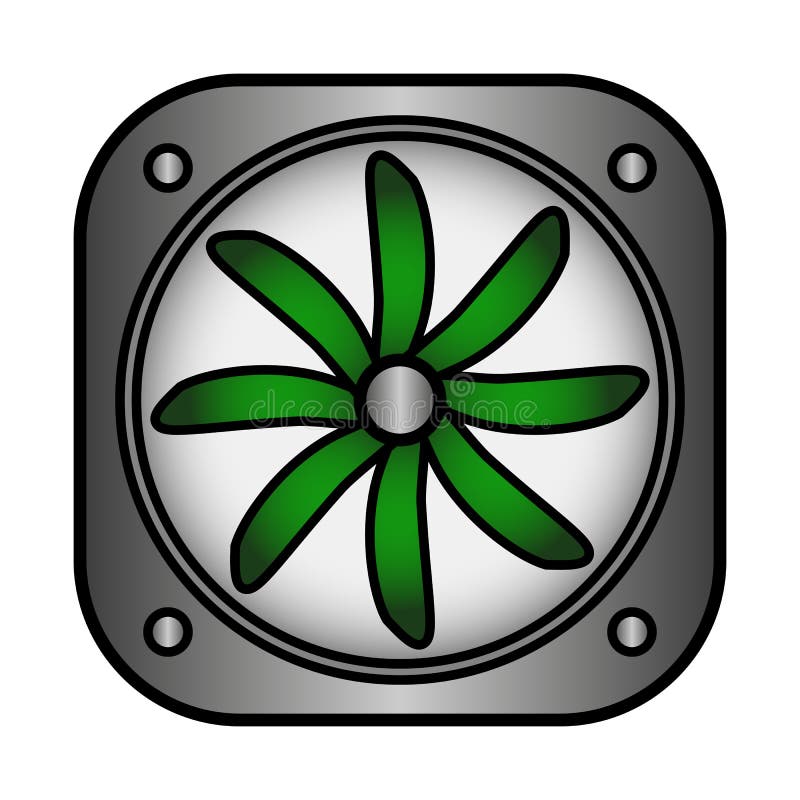 Computer cooler icon stock vector. Illustration of isolated - 263688204