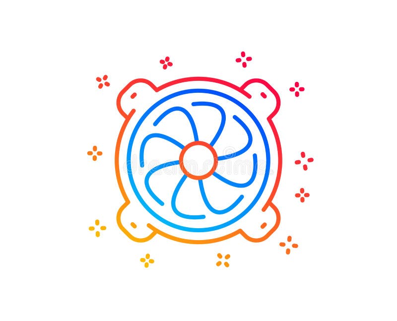 Computer Cooler Line Icon. PC Fan Component Sign. Vector Stock Vector ...