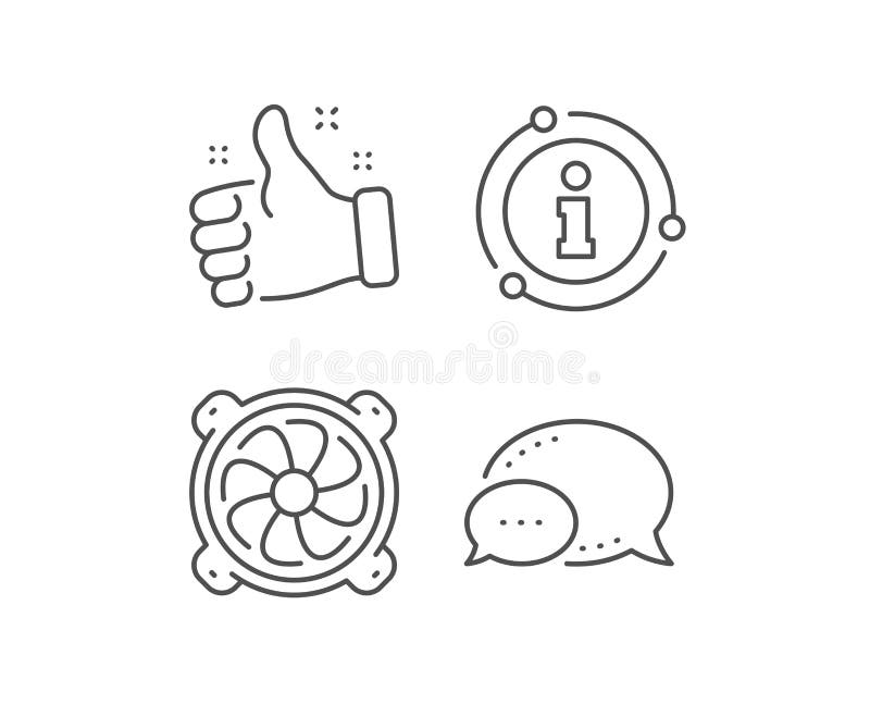 Computer Cooler Line Icon. PC Fan Component Sign. Vector Stock Vector ...