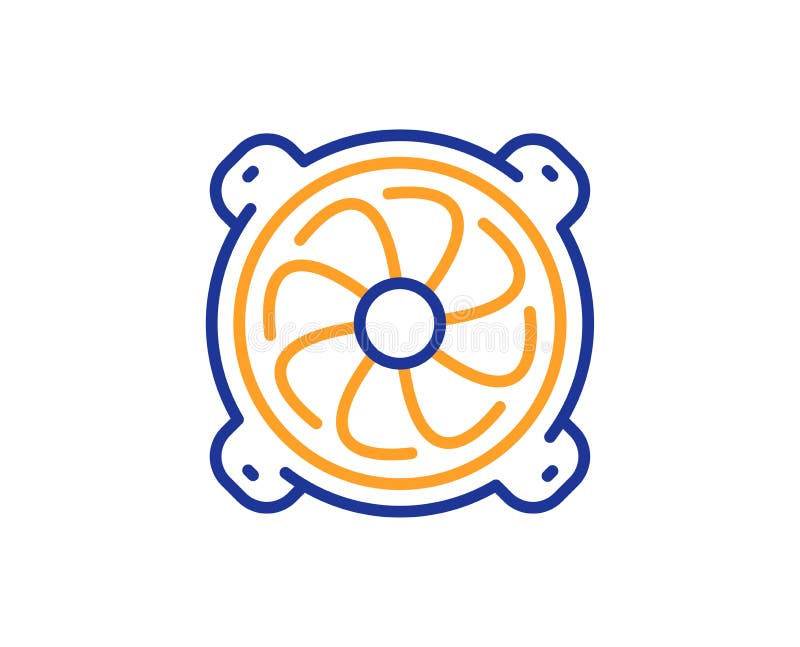Computer Cooler Line Icon. PC Fan Component Sign. Vector Stock Vector ...