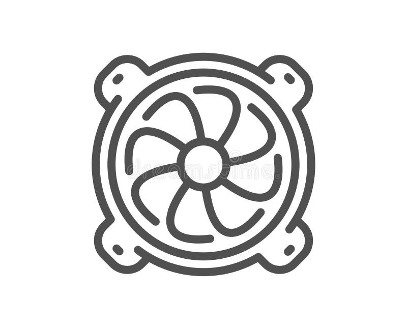 Computer Cooler Line Icon. PC Fan Component Sign. Vector Stock Vector ...