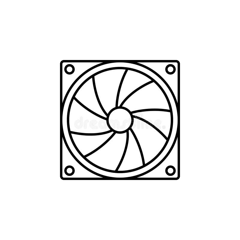 Computer Cooler, PC Hardware Fan, Vector Flat Style Illustration ...