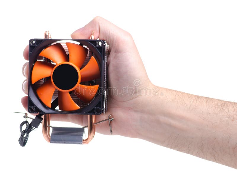 Cooler Processor in Hand Pattern Stock Photo - Image of cooling, black ...