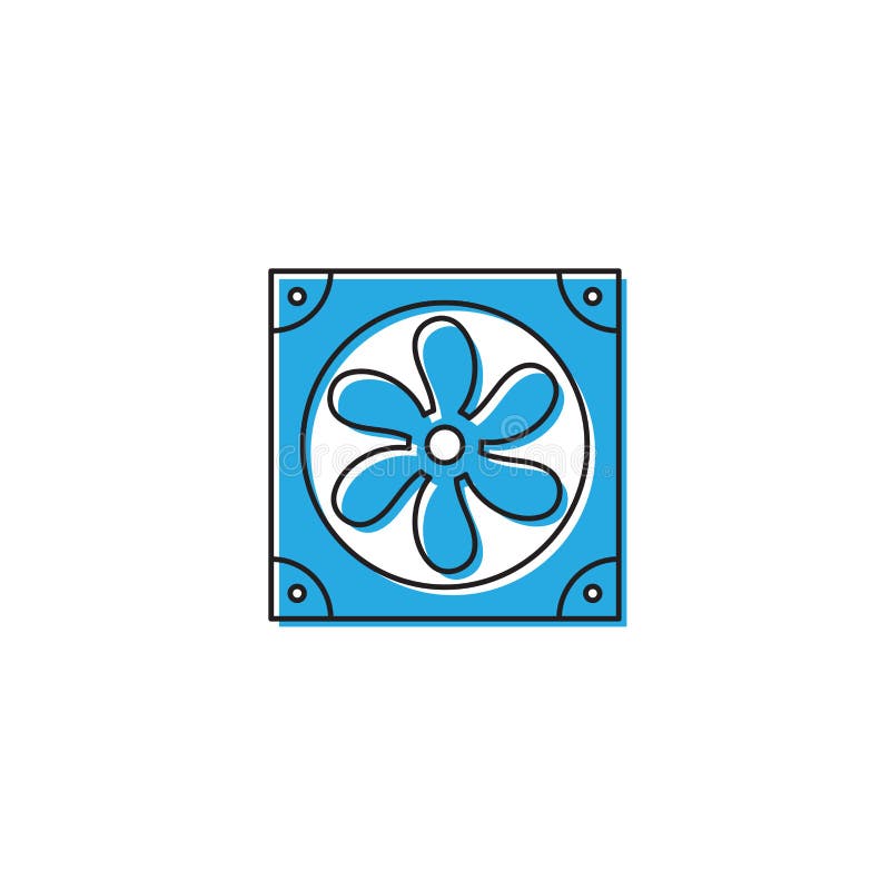 Computer Cooler Vector Icon Symbol Isolated on White Background Stock ...