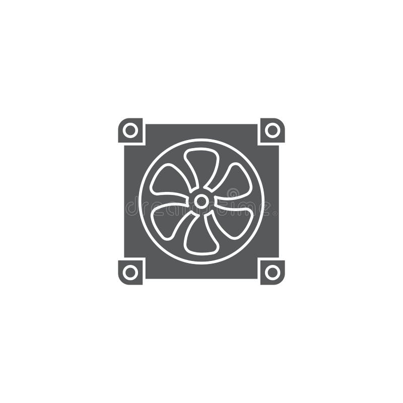 Computer Cooler Vector Icon Symbol Isolated on White Background Stock ...
