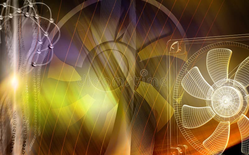 Computer cooling fan stock illustration. Illustration of dimensional ...