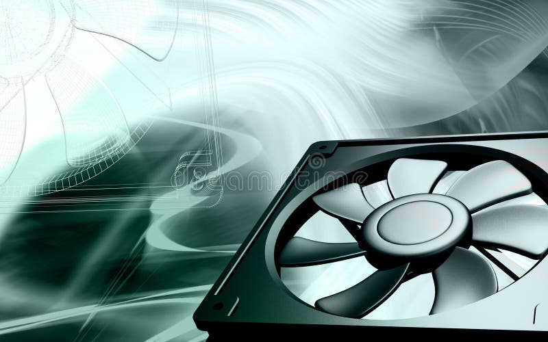 Computer cooling fan stock illustration. Illustration of dimensional ...