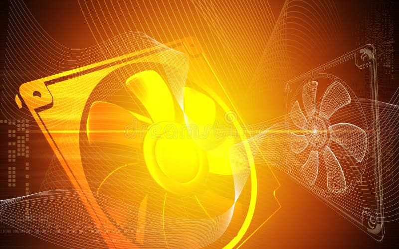 Computer cooling fan stock illustration. Illustration of dimensional ...