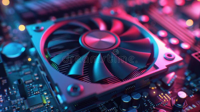 Computer CPU Cooling Radiator Motherboard Close-up Stock Image - Image ...