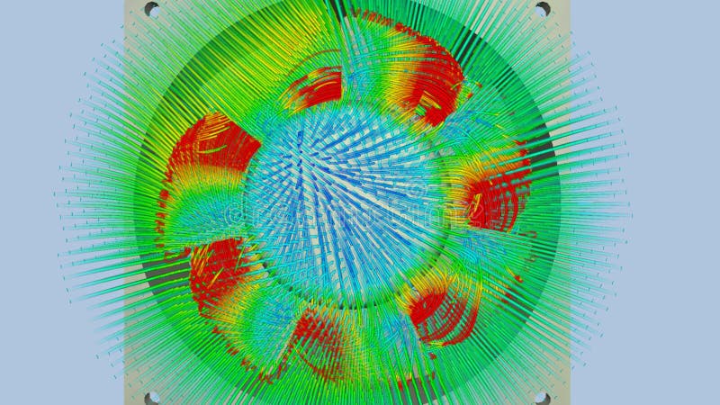 Computer Cooling Fan Airflow Simulation Cfd Simulation Computational Fluid Dynamics Stock