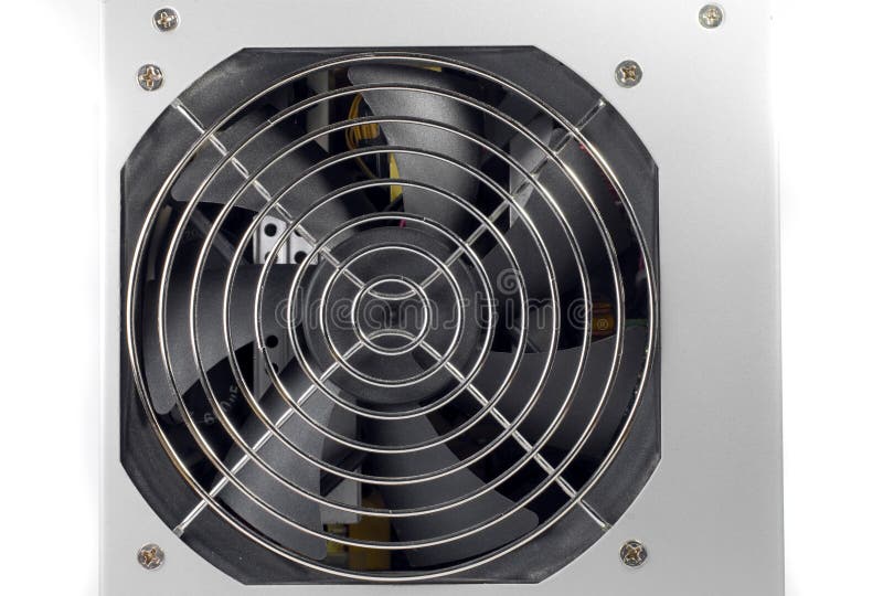 Computer Cooling Fan Closeup on White Stock Image - Image of electronic ...