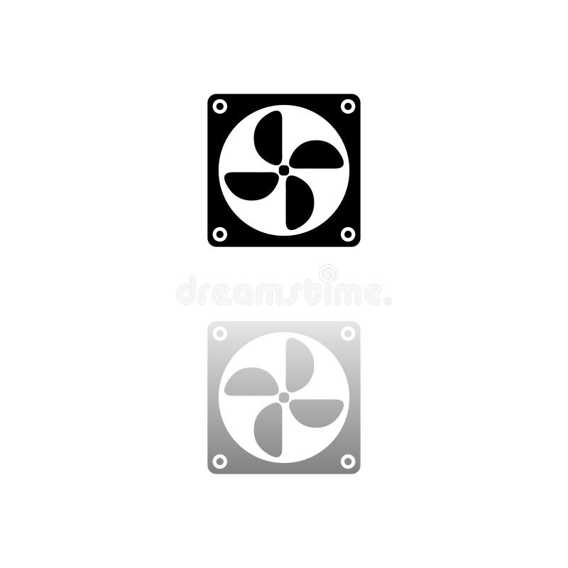 Computer cooling fan set stock vector. Illustration of device - 90649001