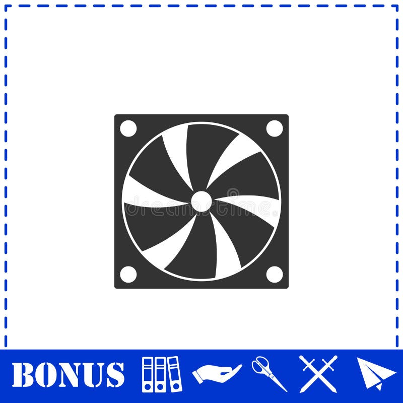 Computer Cooling Fan Icon Flat Stock Vector - Illustration of electric ...