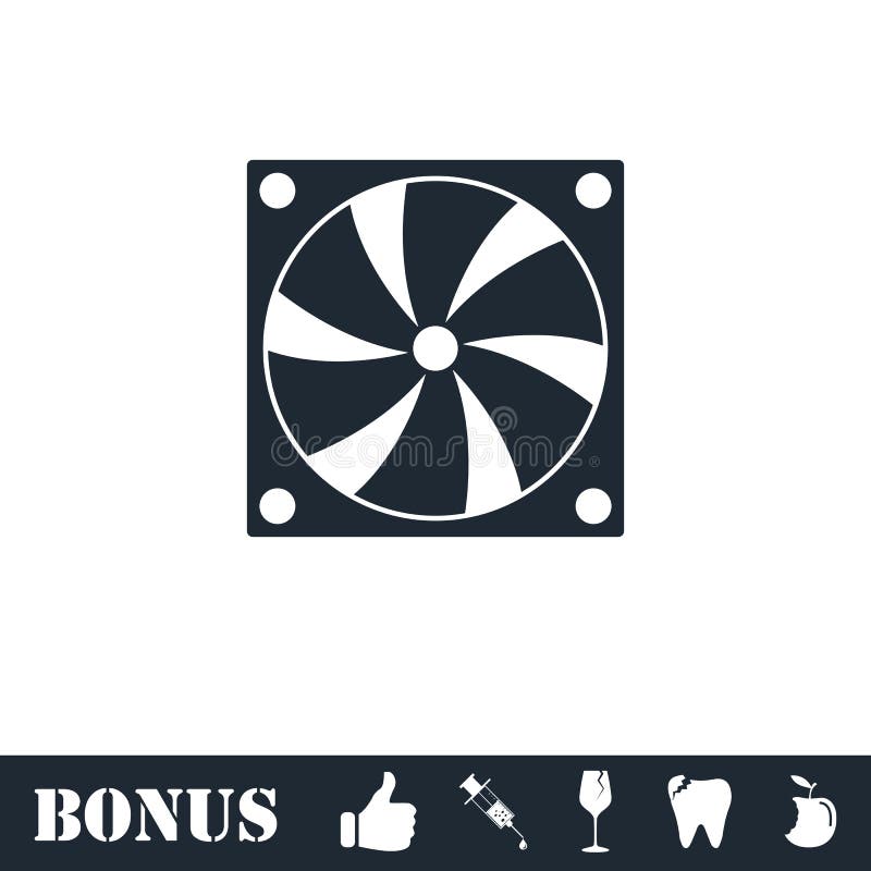 Computer Cooling Fan Icon Flat Stock Vector - Illustration of hardware ...