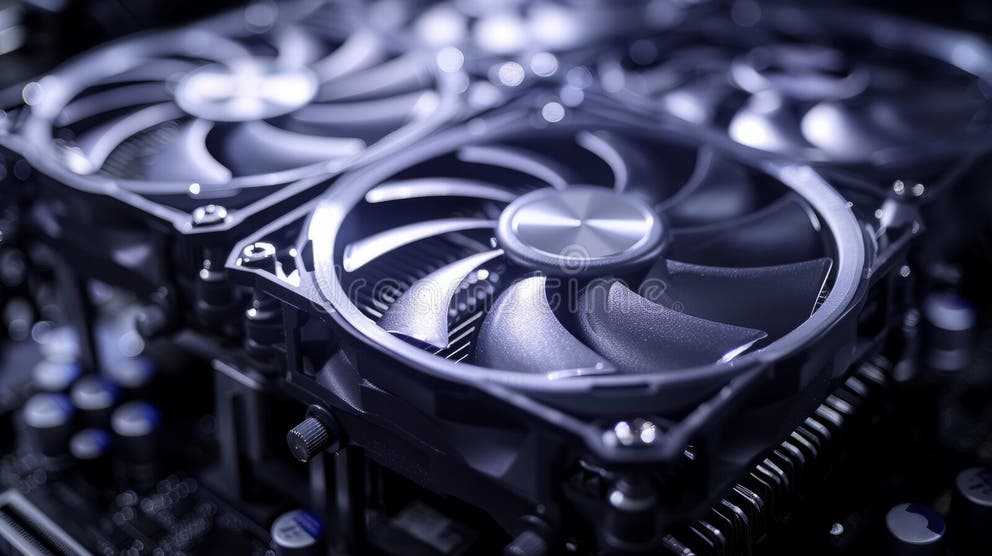 Computer cooling fans. stock image. Image of system - 356039311