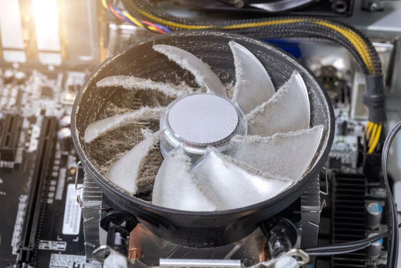 Computer Cooling System Cooler in Dust, Desktop Computer Repair Stock ...