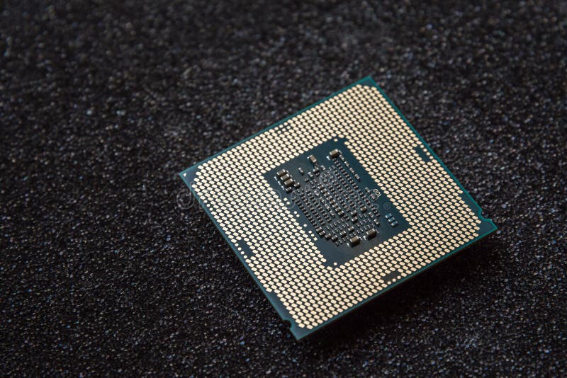 Computer Cpu (central Processor Unit) Chip on Mainboard Stock Image ...