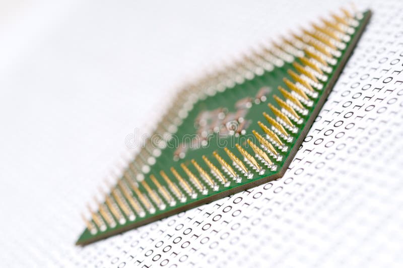 Computer CPU Chip on Binary Code Stock Photo - Image of data, calculate ...