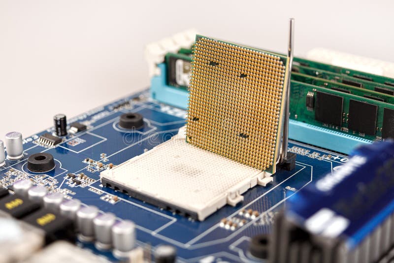 Central Process Unit CPU And Electronic Circuit Surrounded With Online ...