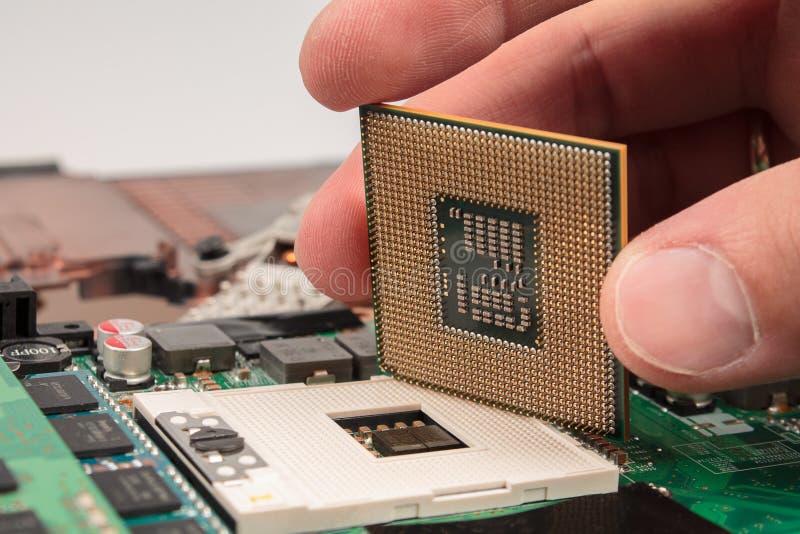 Central Process Unit CPU and Electronic Circuit Surrounded with Online ...