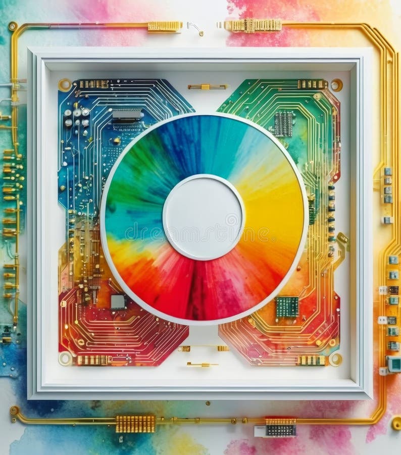 Computer Cpu with Colorful Paint on it Stock Illustration ...