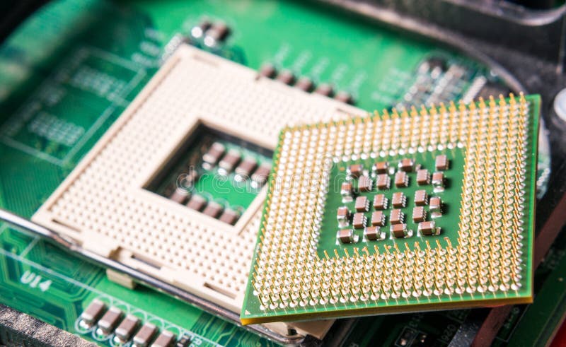 Computer CPU Component Close Up Stock Image - Image of chip, central ...