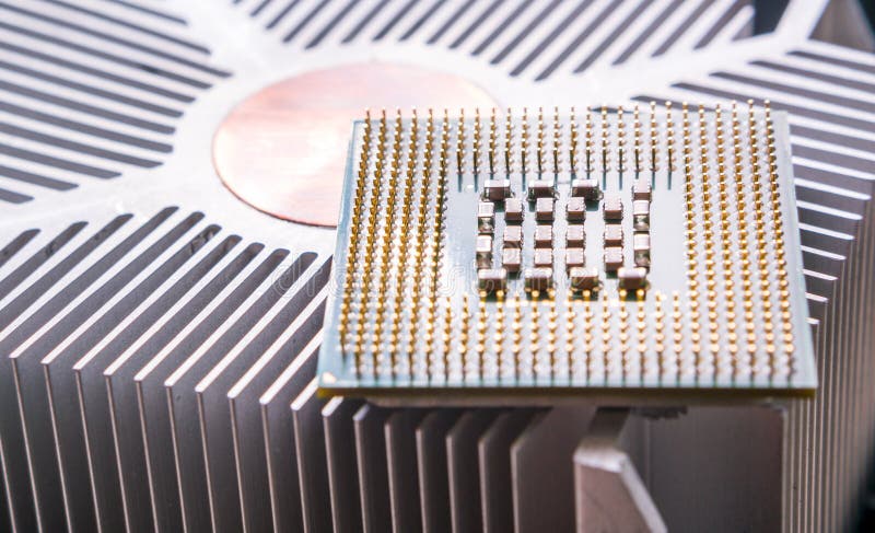 Computer CPU Component Close Up Stock Photo - Image of electricity ...