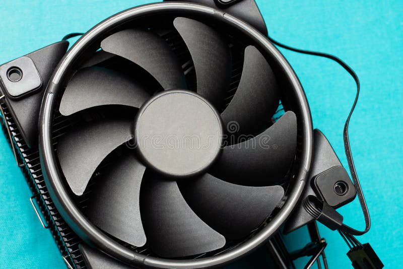 Computer CPU Cooler stock image. Image of blue, component - 141377715