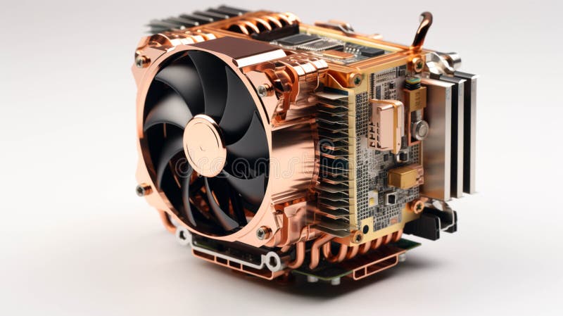 Computer CPU Cooler Isolated on White Stock Image - Image of white ...