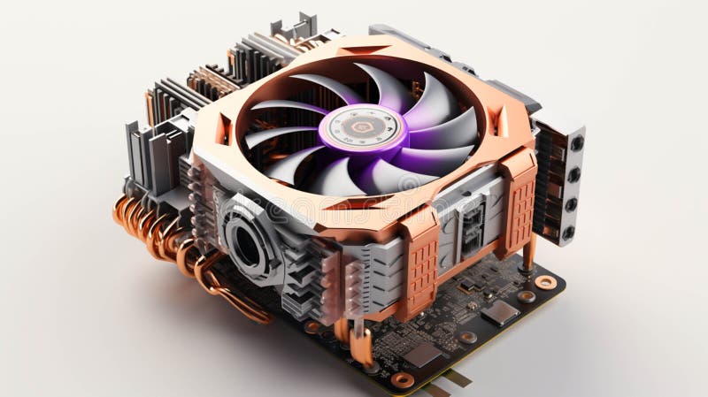 Computer CPU Cooler Isolated on White Stock Image - Image of round ...