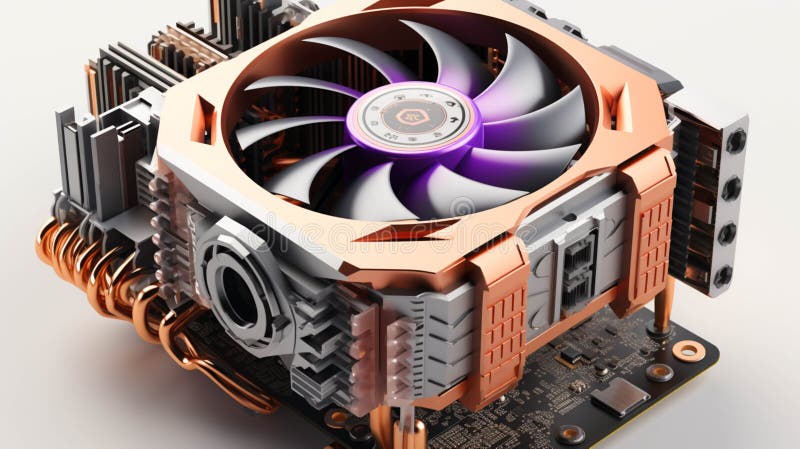 Computer CPU Cooler Isolated on White Stock Image - Image of technology ...
