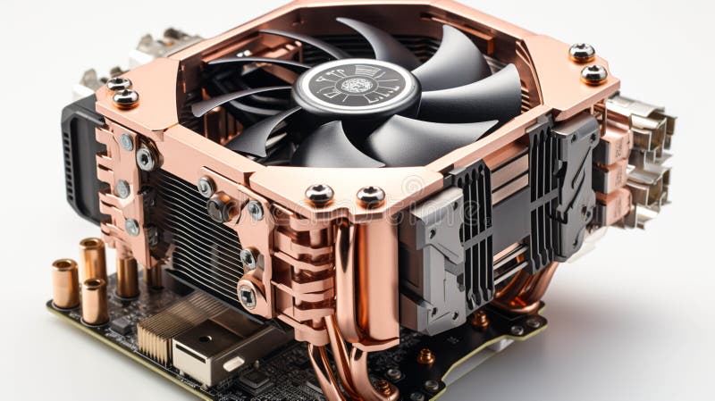 Computer CPU Cooler Isolated on White Stock Image - Image of turbine ...
