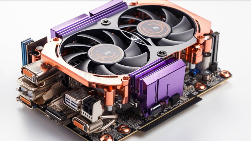 Computer CPU Cooler Isolated on White Stock Photo - Image of round ...