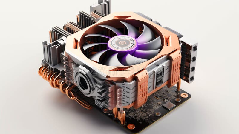 Computer CPU Cooler Isolated on White Stock Image - Image of computer ...