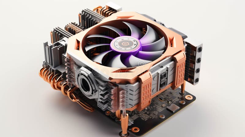 Computer CPU Cooler on White Stock Image - Image of processor, wind ...