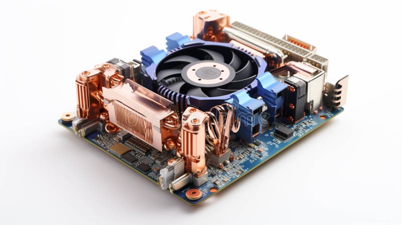 Computer CPU Cooler Isolated on White Stock Image - Image of circle ...