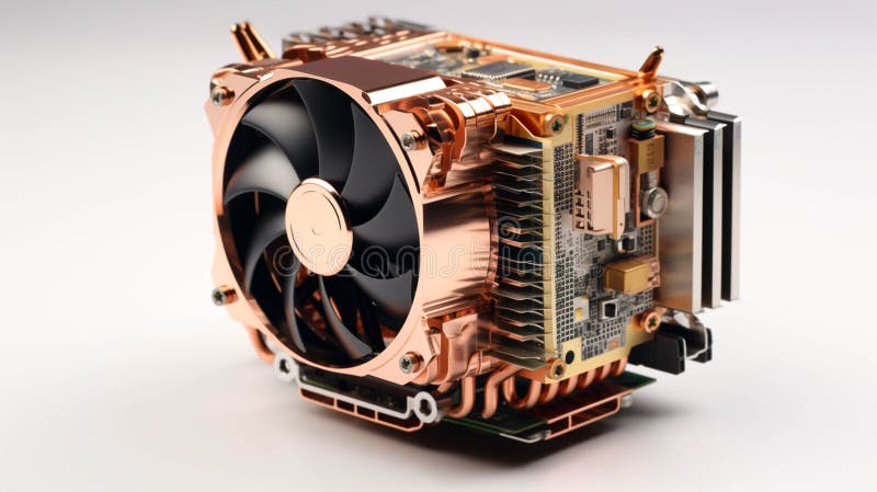 Computer CPU Cooler Isolated on White Stock Photo - Image of component ...