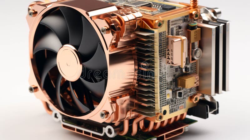 Computer CPU Cooler Isolated on White Stock Image - Image of cooling ...