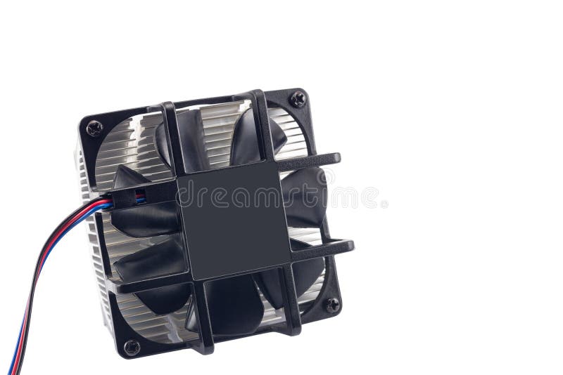 Computer CPU Cooling System. Fan and Radiator Isolated on White Stock ...