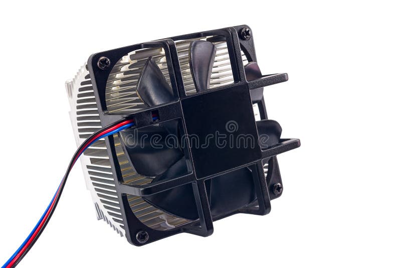 Computer CPU Cooling System. Fan and Radiator Isolated on White Stock ...