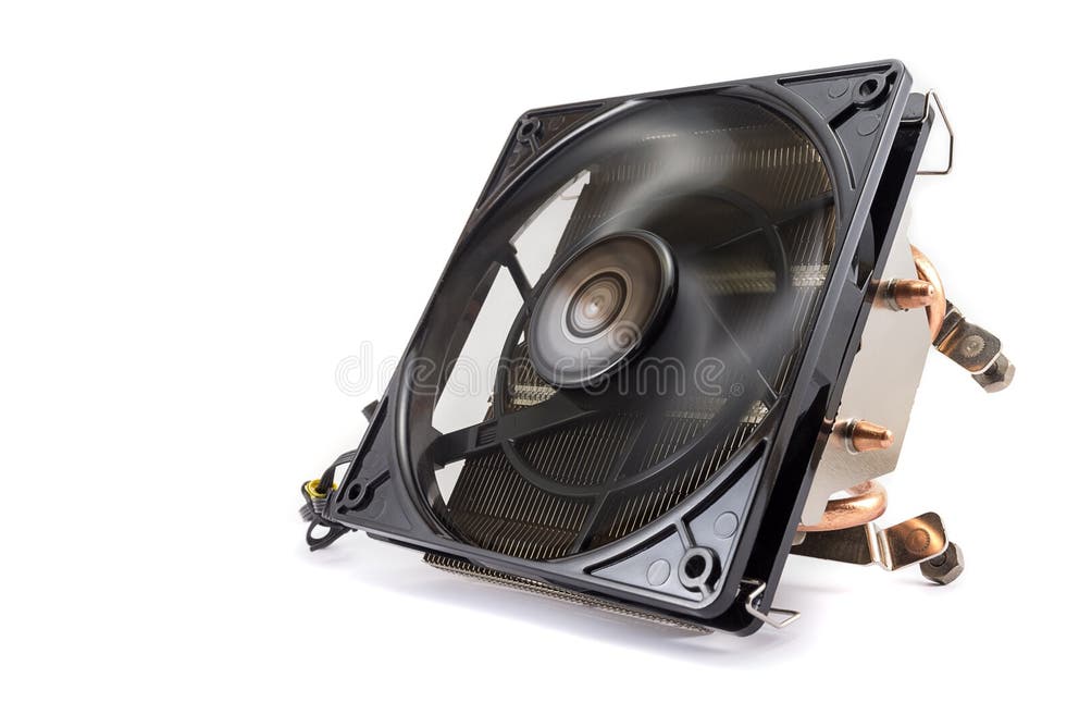 Computer CPU Cooling System. Fan and Radiator Isolated on White Stock ...