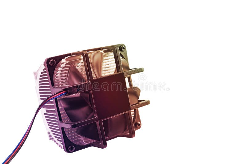 Computer CPU Cooling System. Fan and Radiator Isolated on White Stock ...