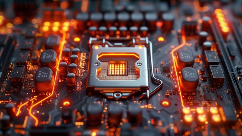 Computer Cpu on a Motherboard a Close Up Shot Stock Image - Image of ...