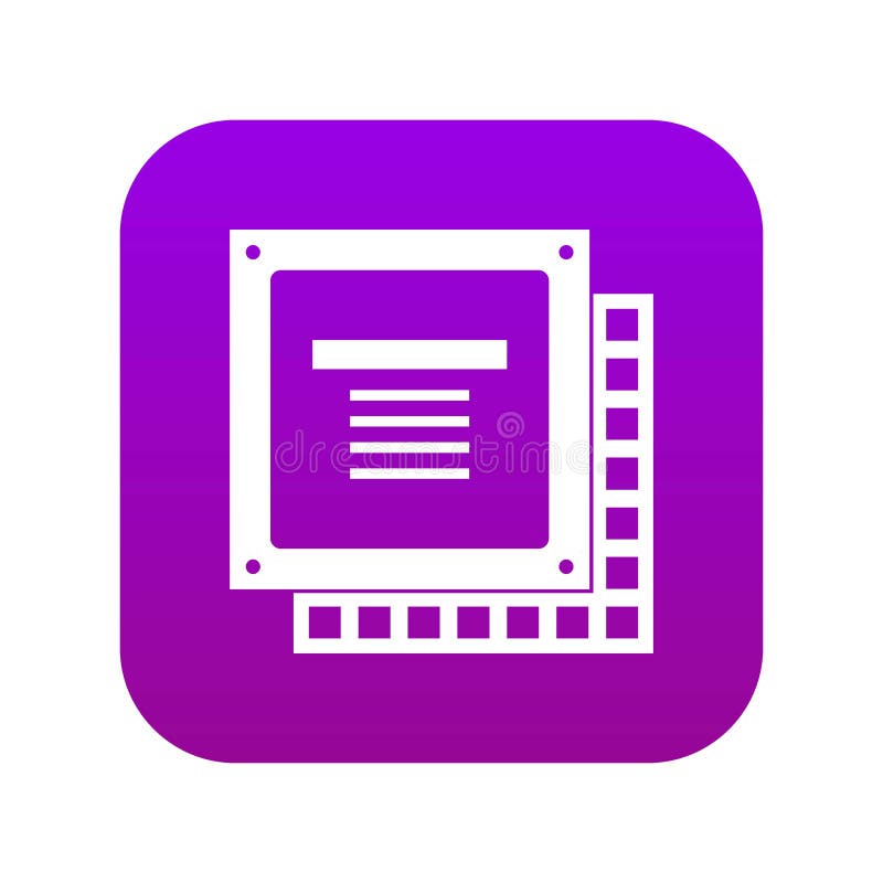 Computer CPU Processor Chip Icon Digital Purple Stock Vector ...